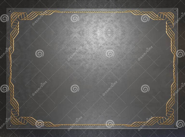 Old Metal Plate with Vintage Pattern Stock Illustration - Illustration ...