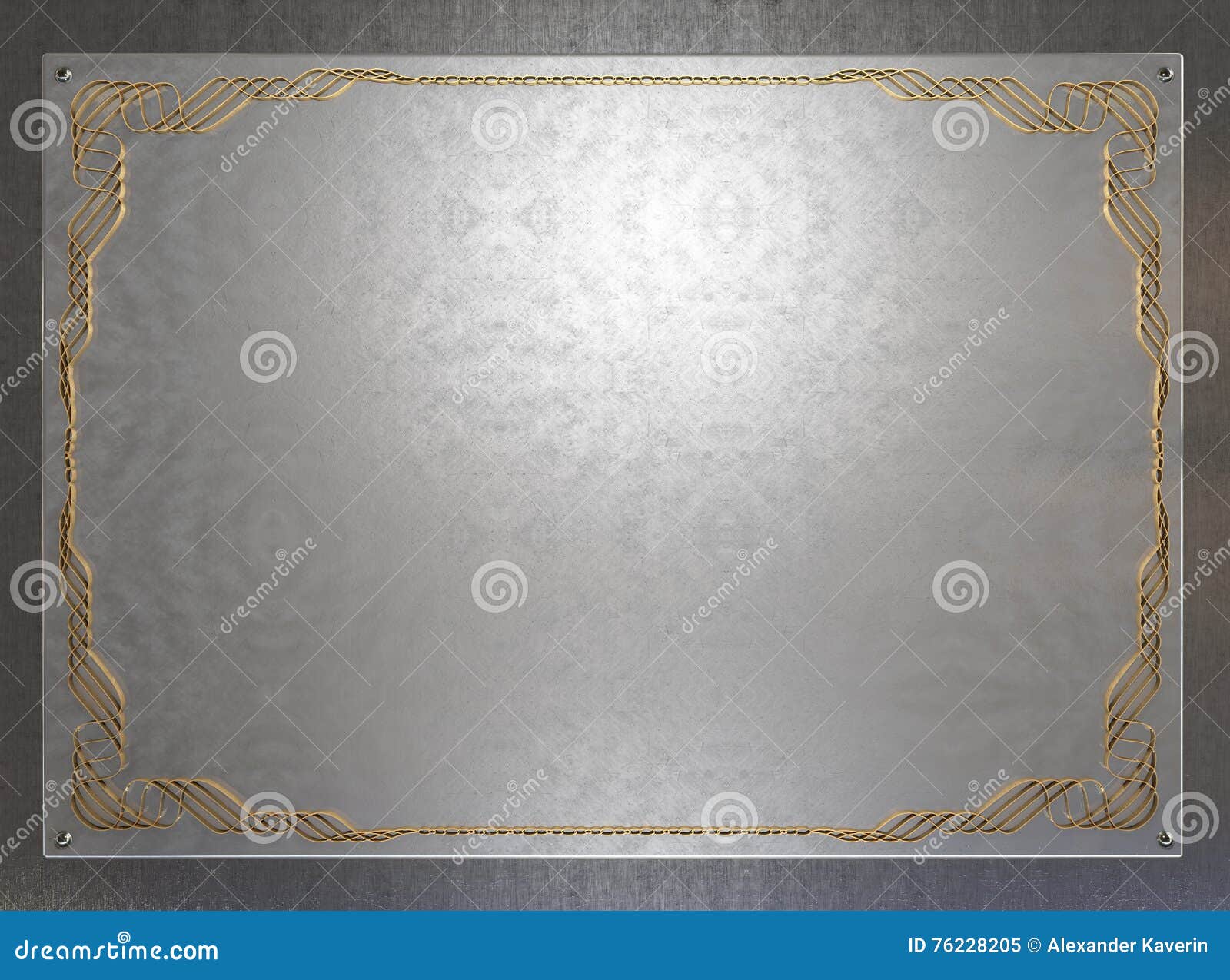 Old Metal Plate with Vintage Pattern Stock Illustration - Illustration ...