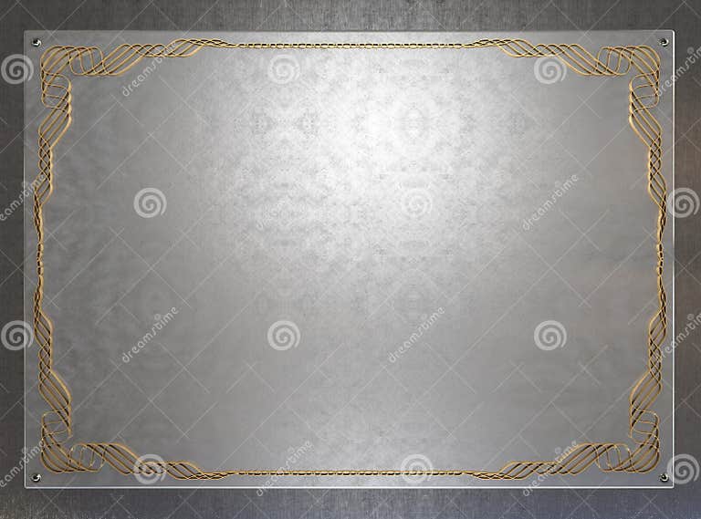 Old Metal Plate with Vintage Pattern Stock Illustration - Illustration ...