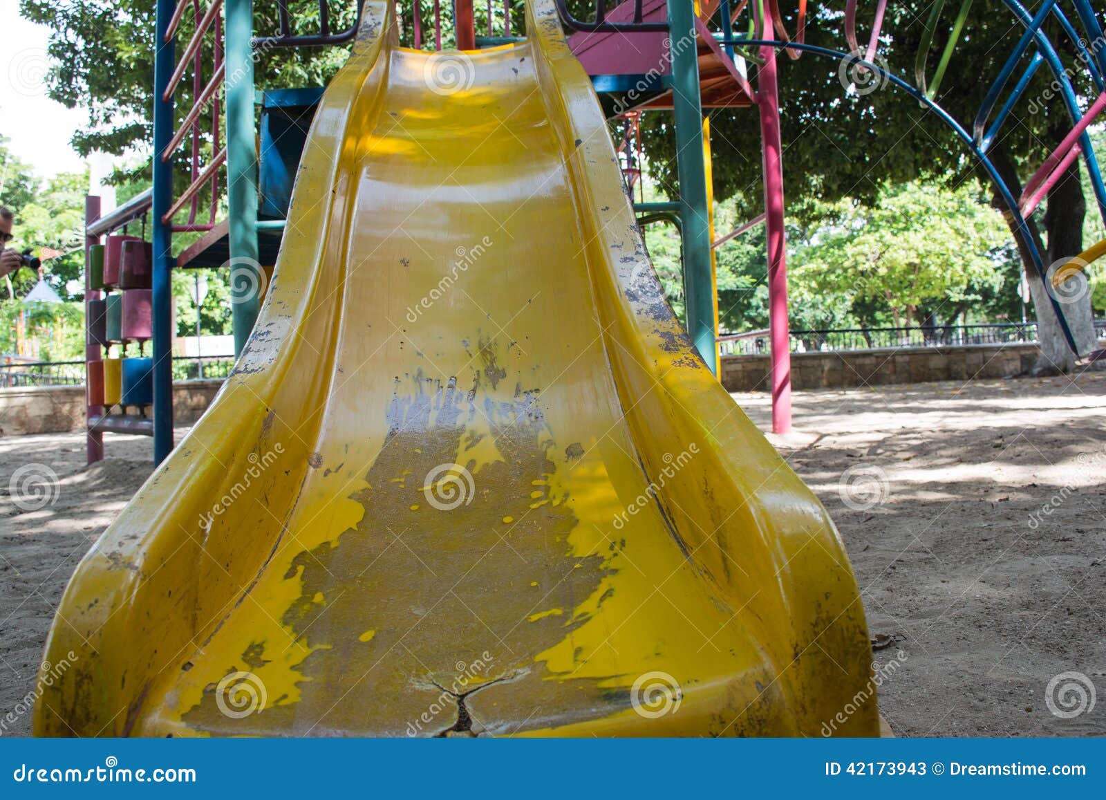 Old metal playground slide stock image. Image of equipment - 42173943