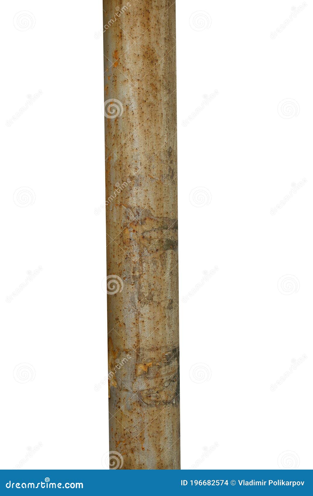 Old Metal Pole Isolated on White Background Stock Photo - Image of info ...