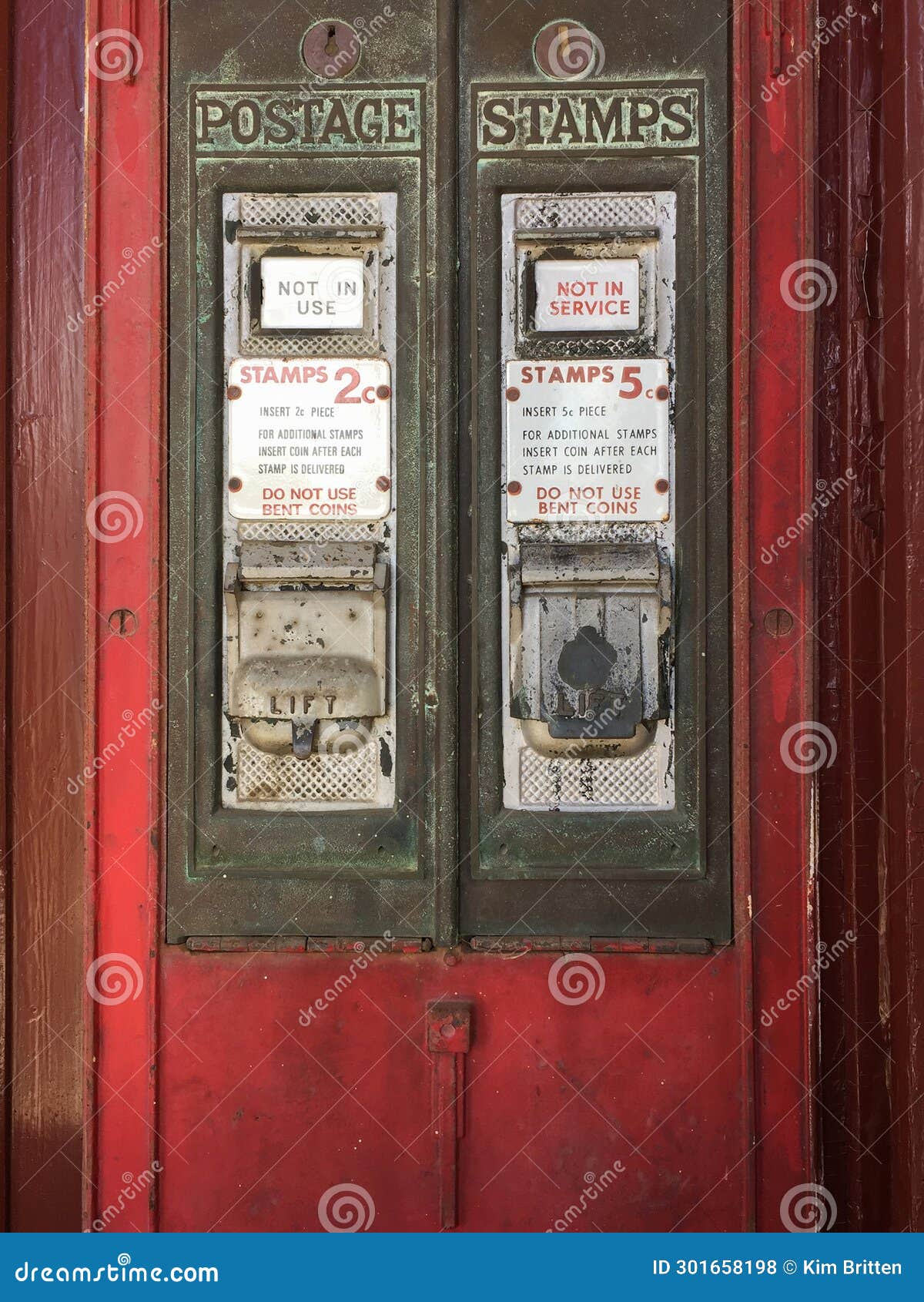 Old Metal Postage Stamp Dispenser at a Post Office Stock Photo - Image ...