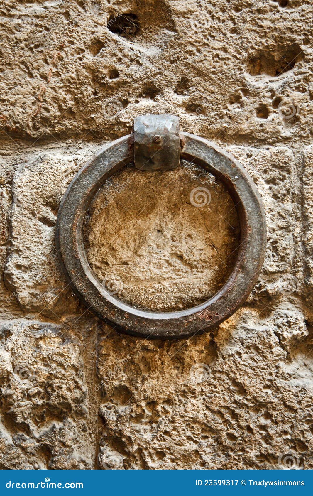 Old Metal Ring on a Stone Wall Stock Image - Image of circle, space ...