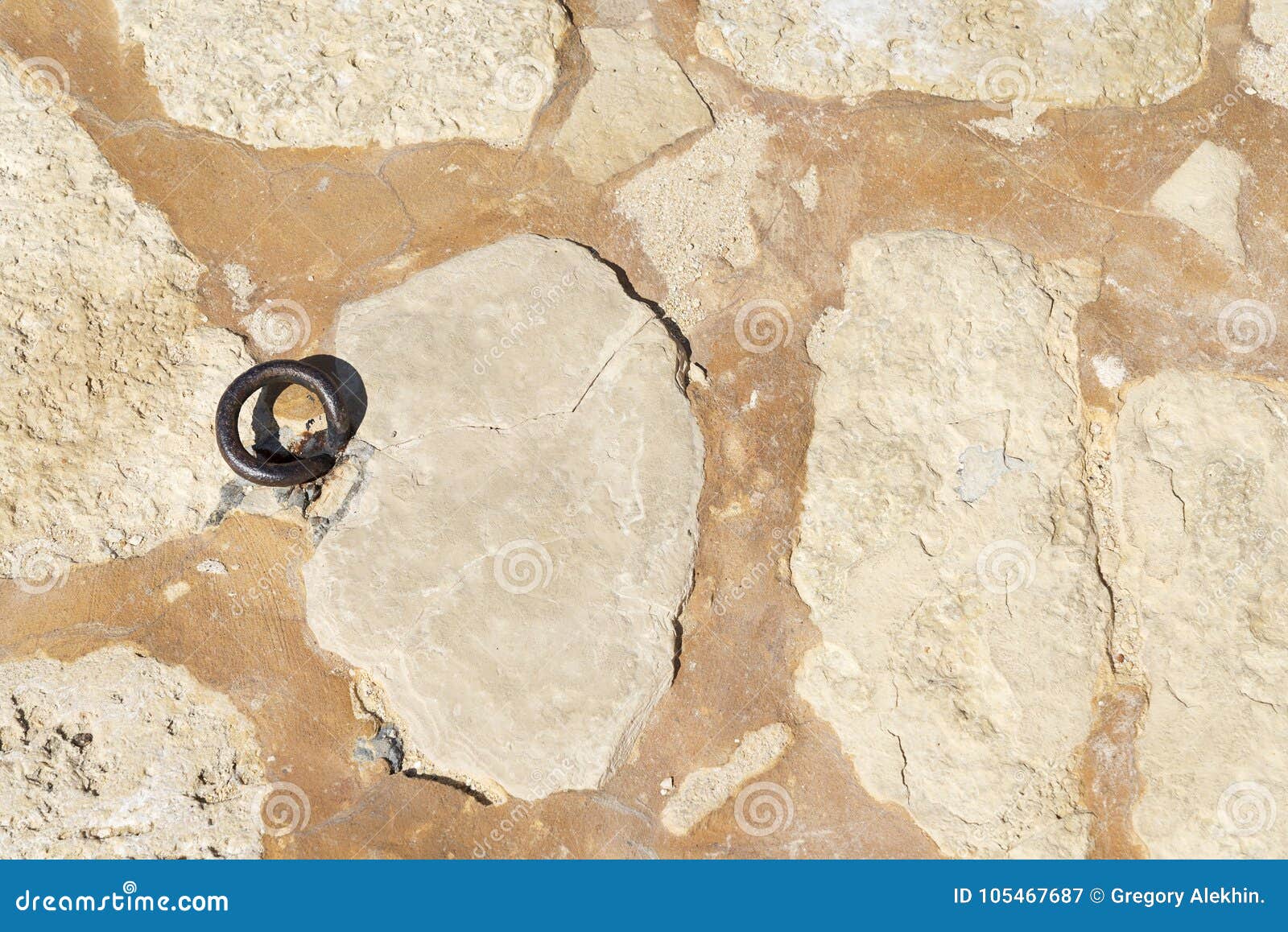 Old Metal Ring in the Wall. Stock Image - Image of architecture, anchor ...