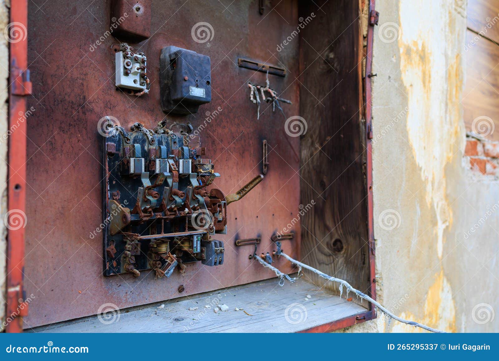 Old Metal Rusty Electrical Panel. Background with Selective Focus Stock ...