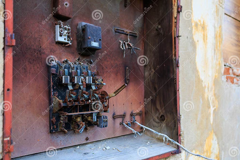 Old Metal Rusty Electrical Panel. Background with Selective Focus Stock ...