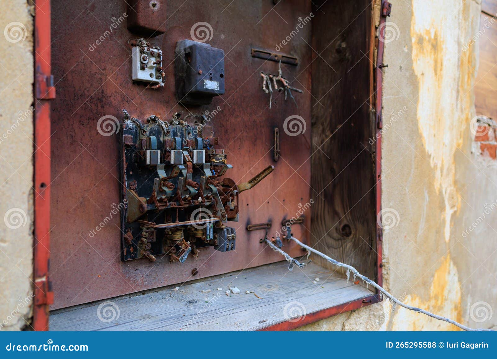 Old Metal Rusty Electrical Panel. Background with Selective Focus Stock ...
