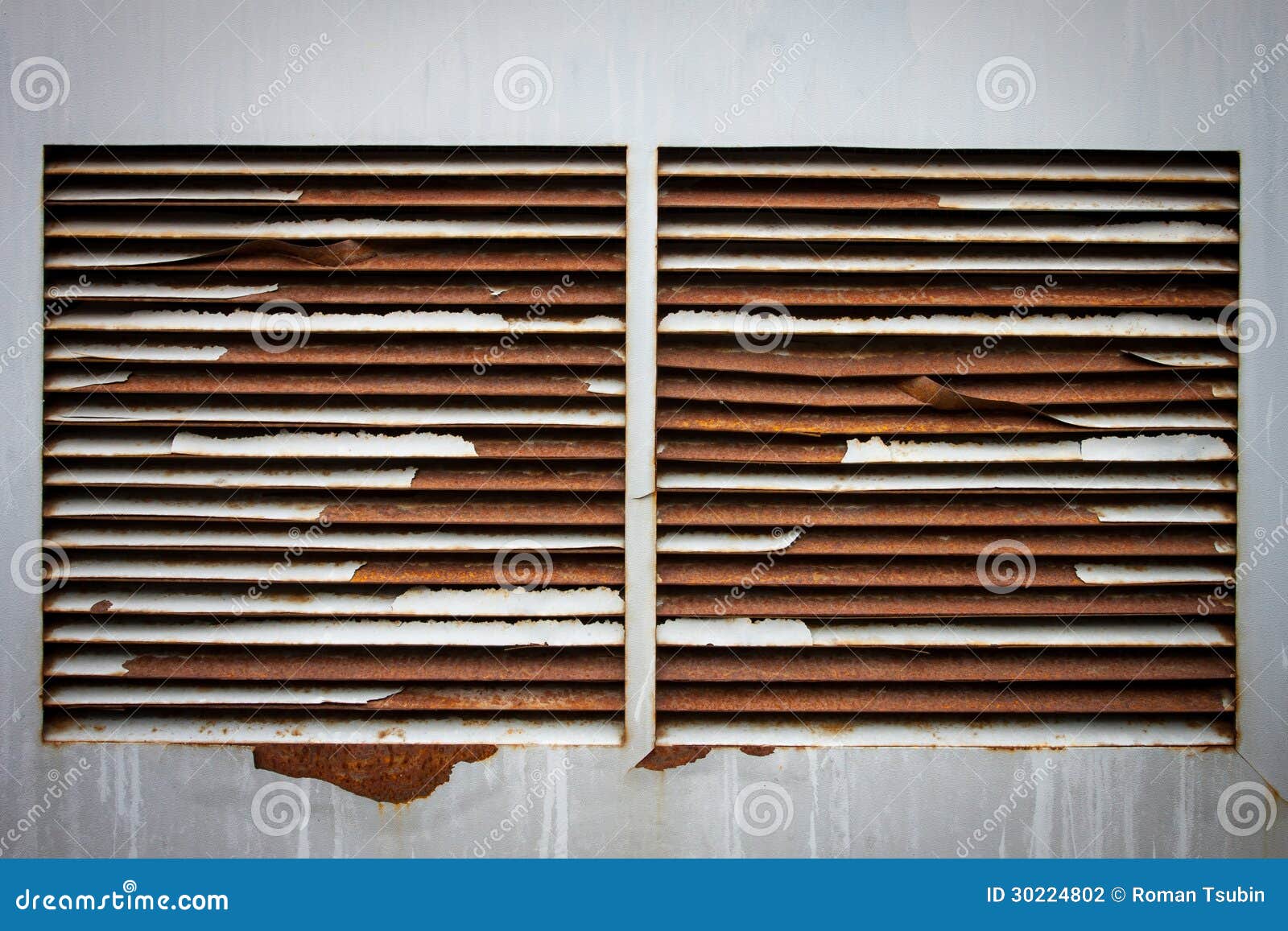 Old And Rusty Ventilation Grating Which Is Mounted On The Side Of The ...