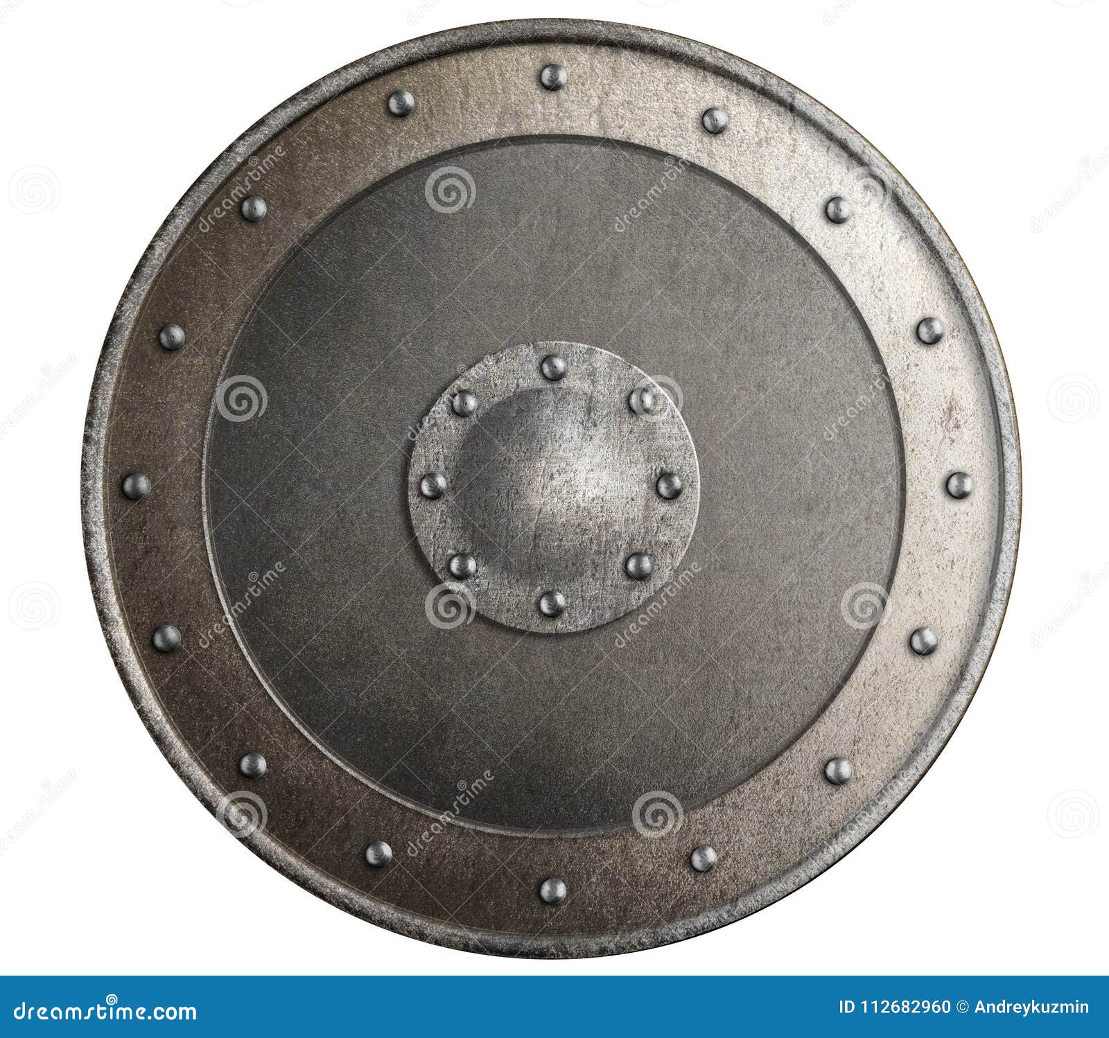 Old Metal Shield Isolated 3d Illustration Stock Photo - Image of steel ...