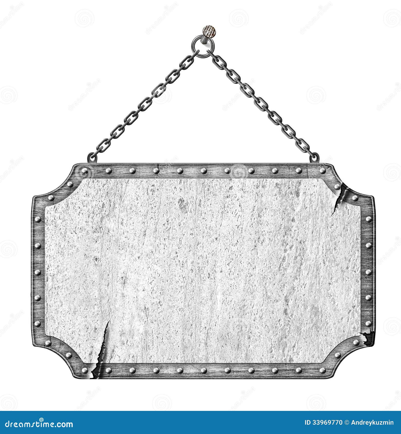 Old Metal Signboard Isolated Stock Photo - Image of copyspace, banner ...