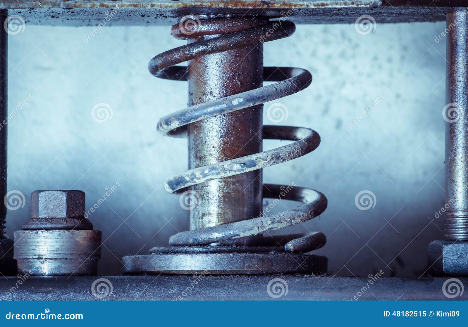 Old metal spring press stock image. Image of shop, paint - 48182515