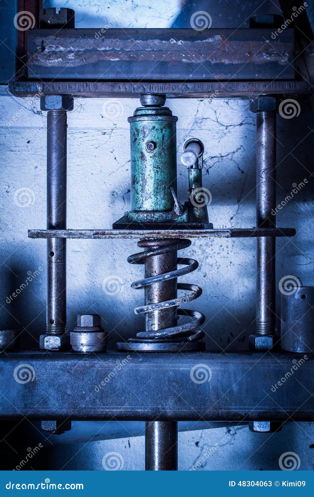 Old metal spring press stock image. Image of machine - 48304063