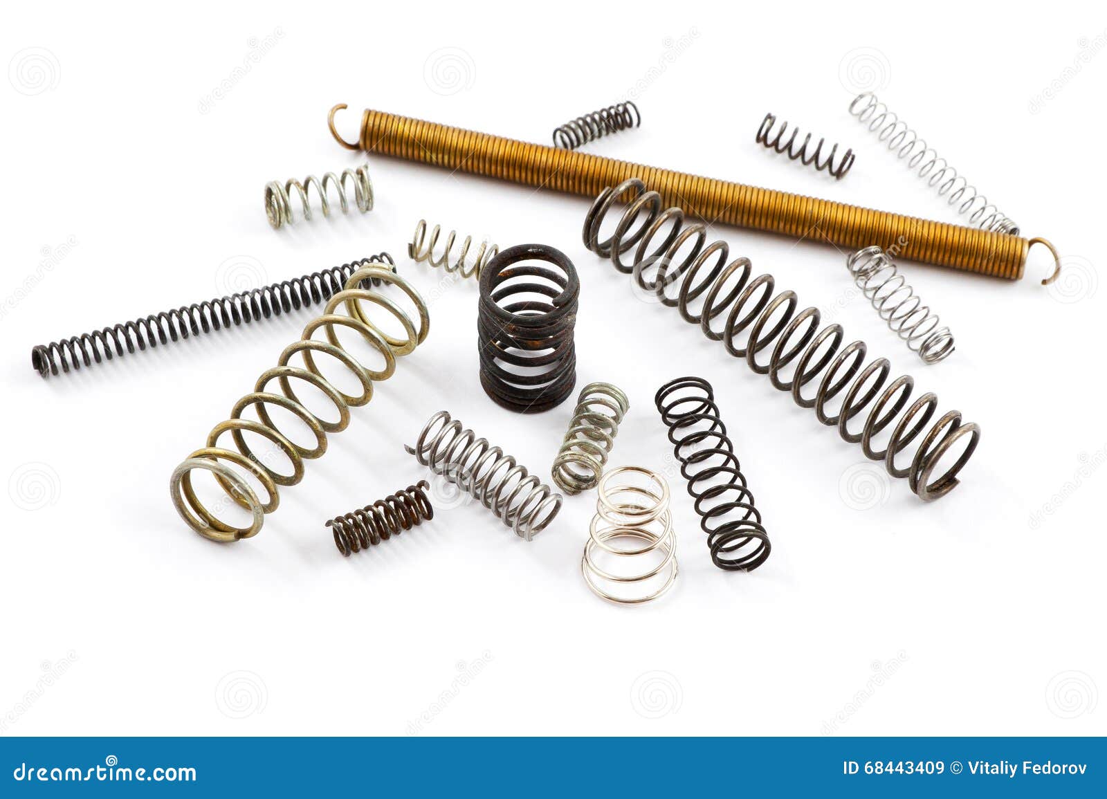 Old Metal Springs Isolated on White Background Stock Image - Image of ...