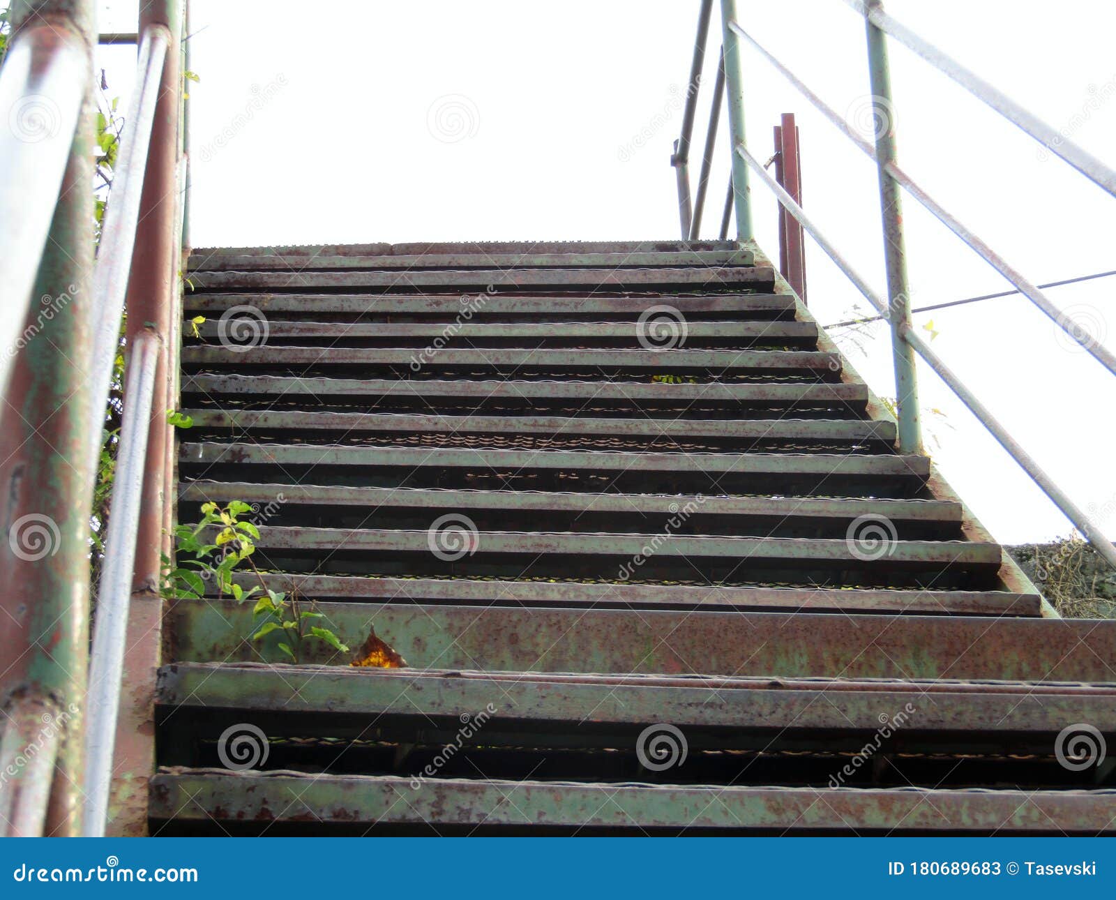 Old Metal Stairs To the Pedestrian Bridge Stock Image - Image of ...