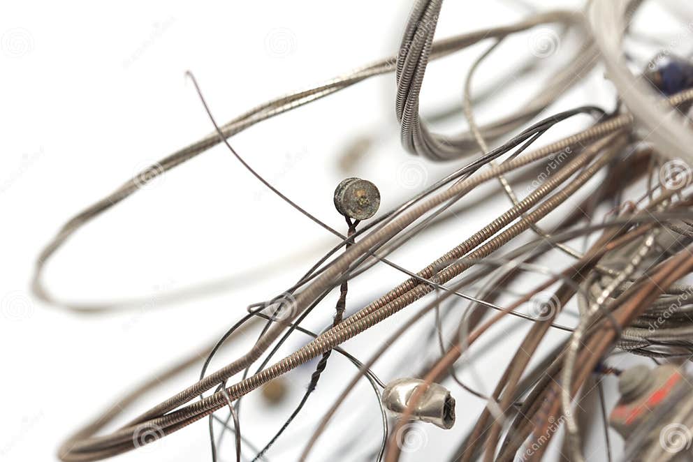 Old Metal Strings on a White Background Stock Photo - Image of ...