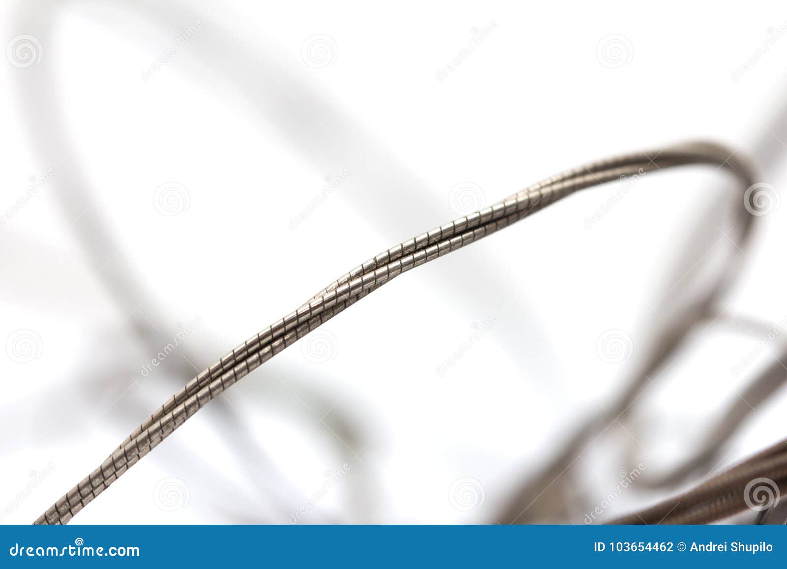 Old Metal Strings on a White Background Stock Photo - Image of guitar ...