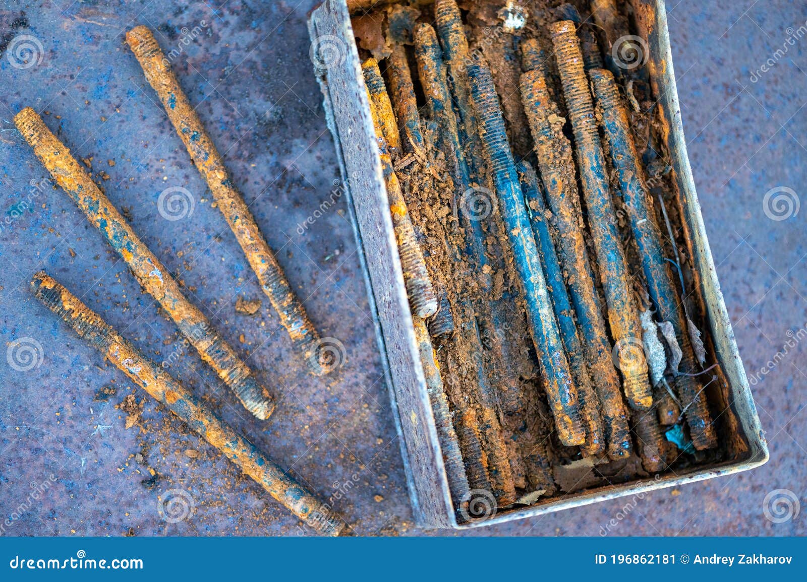 Metal Stud, FasteOld Metal Studs Covered in Rust, Close-up, Selective ...