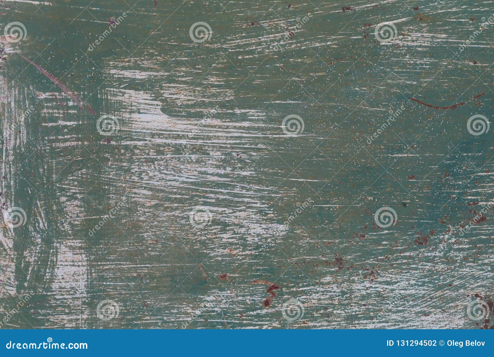 Old Metal Surface Painted with Green Paint with Strokes of White Paint ...