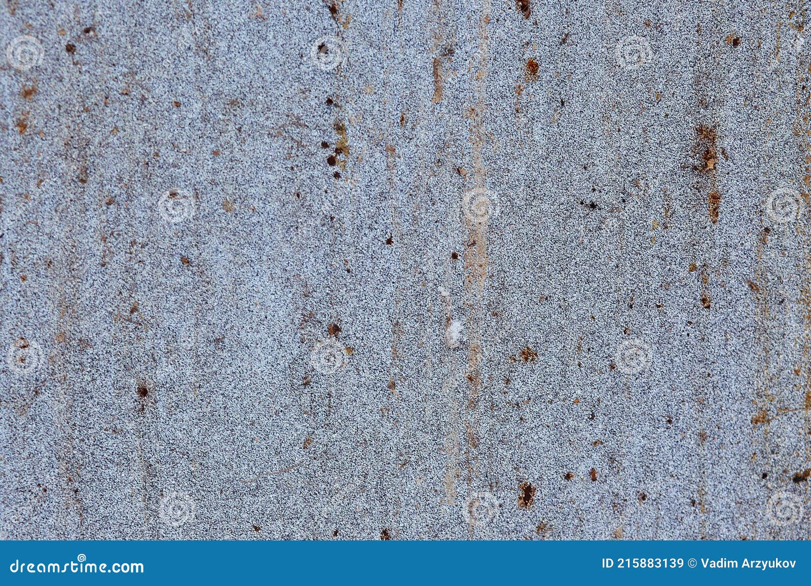 Old Metal Surface with Rust Spots, Blue Background. Stock Image - Image ...