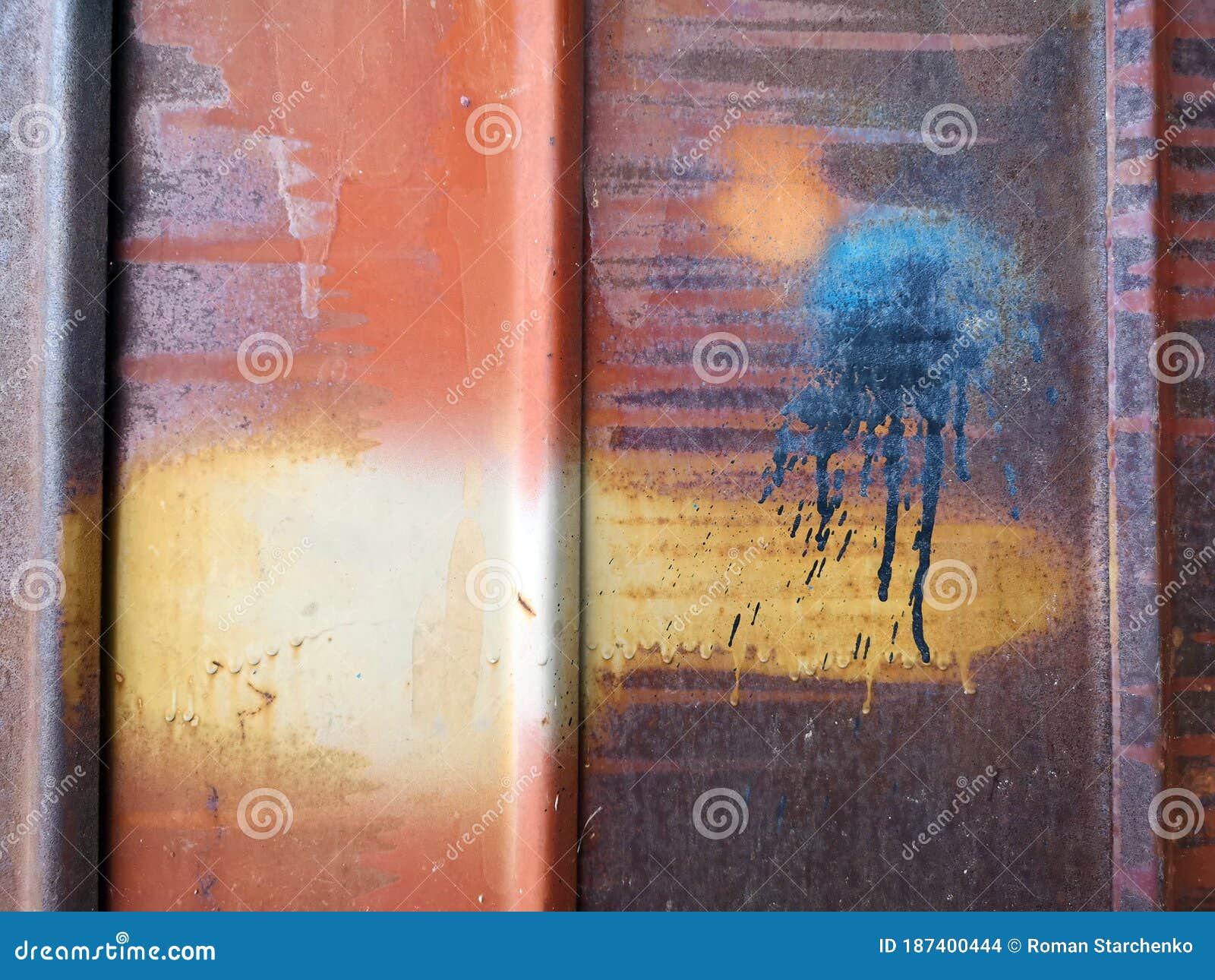 Metal Surface Stained with Paint, Texture, Background Stock Photo ...