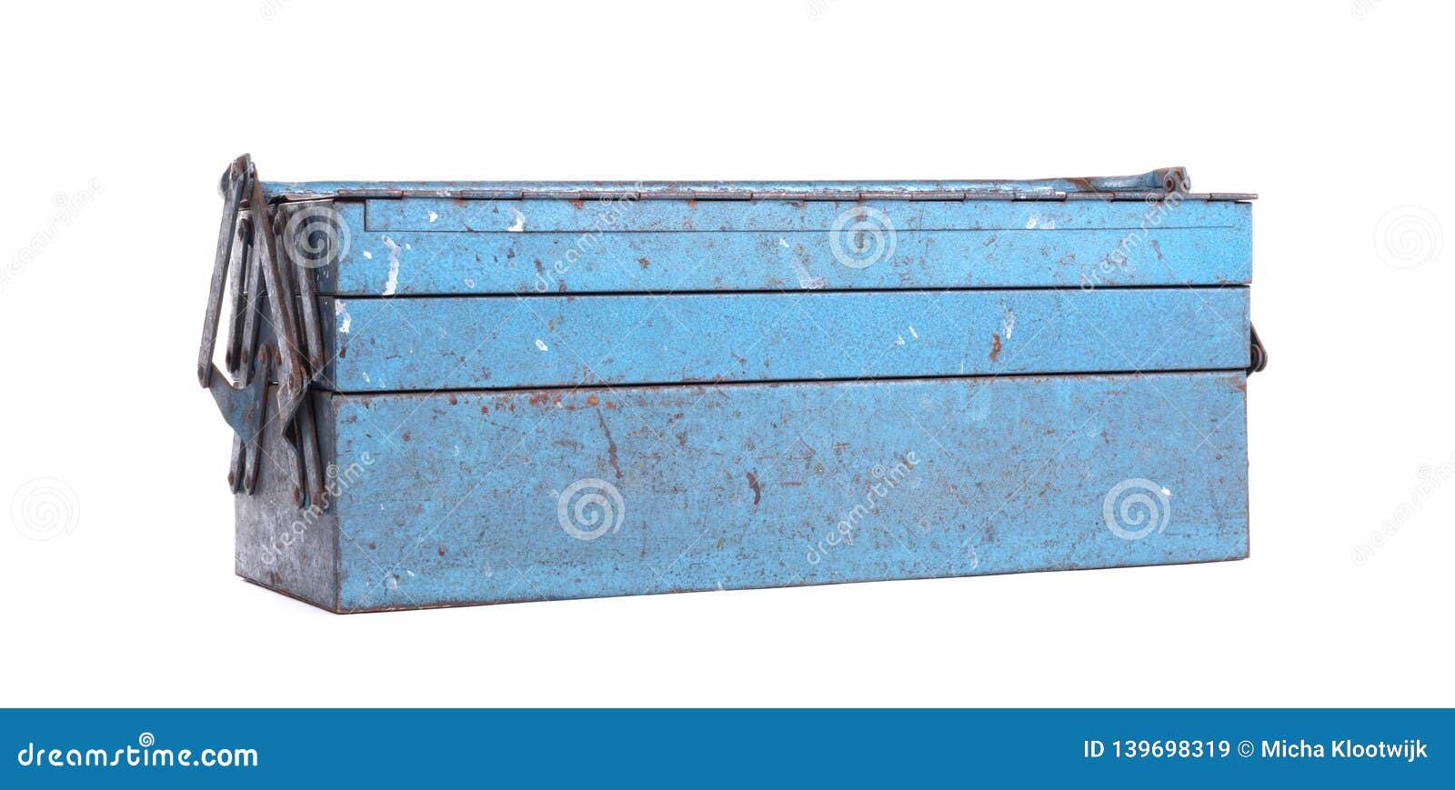 Old metal toolbox stock image. Image of work, white - 139698319