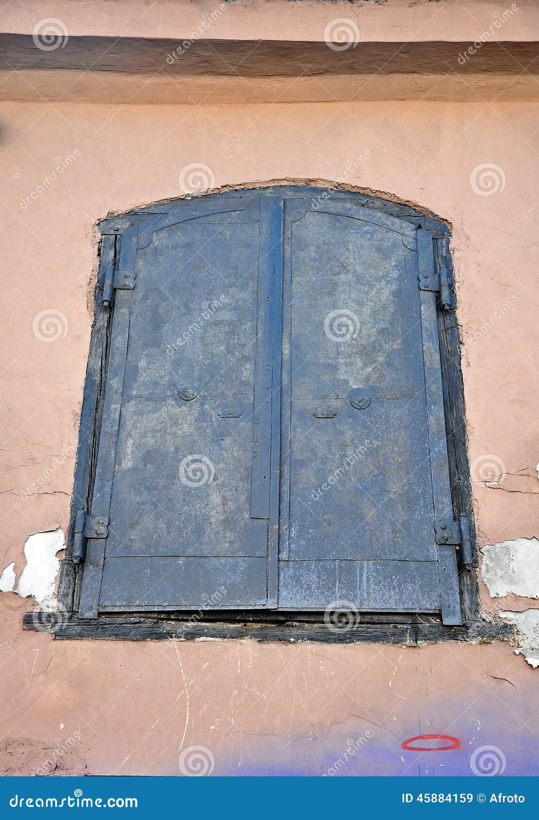 Old Metal Window-shutters on Wall Stock Image - Image of color, house ...