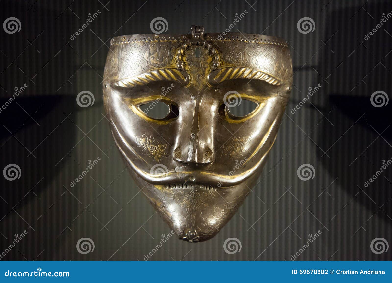 Old Metallic Arabic Mask Close Up Stock Photo - Image of sign ...