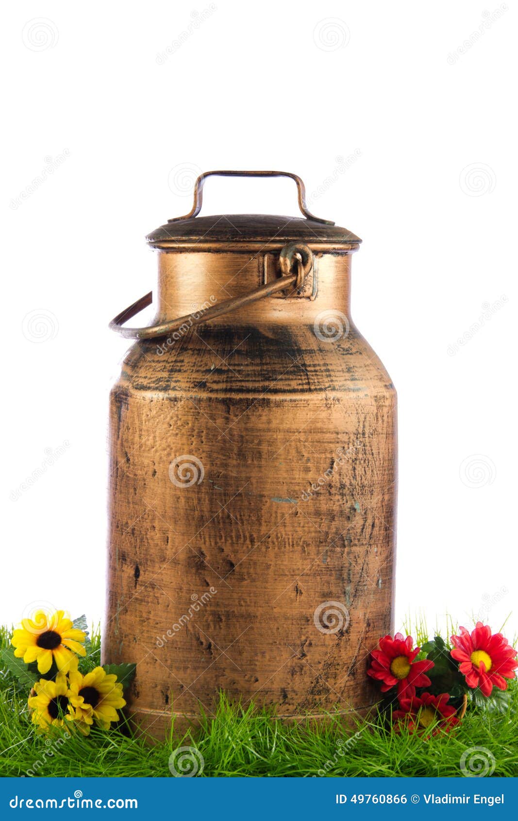 Old Metallic Can Isolated on White Background Stock Photo - Image of ...