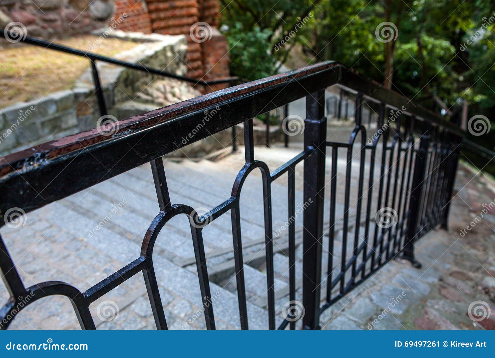 Old Metallic Handrail Close-up Photo Stock Image - Image of metallic ...