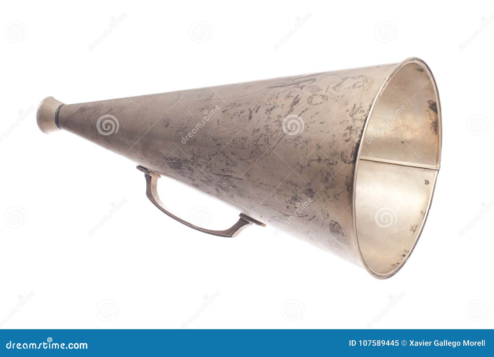 Old metallic megaphone stock image. Image of metal, horn - 107589445