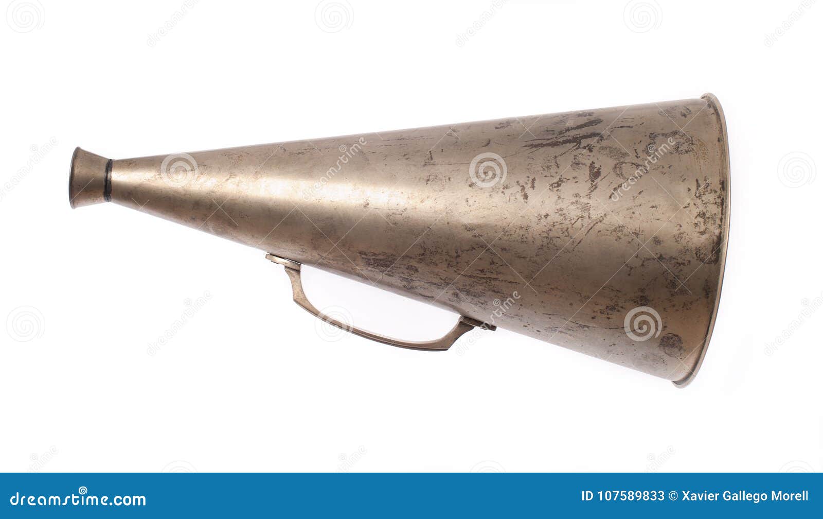 Old metallic megaphone stock image. Image of loudspeaker - 107589833