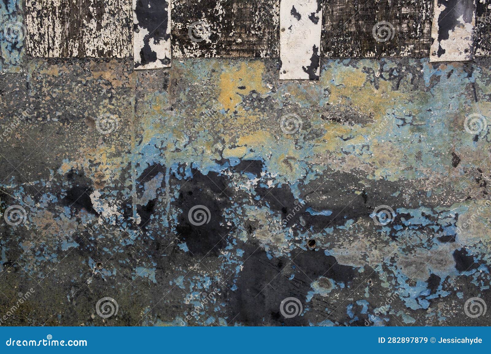 Old Metallic Panel with Scraps of Flaking Paint Layers, Grunge ...