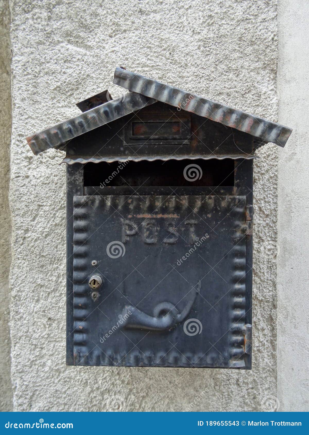 Old metallic post box stock image. Image of mailbox - 189655543