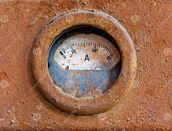 Old Meter on Rusty Iron Surface Stock Photo - Image of scale, round ...