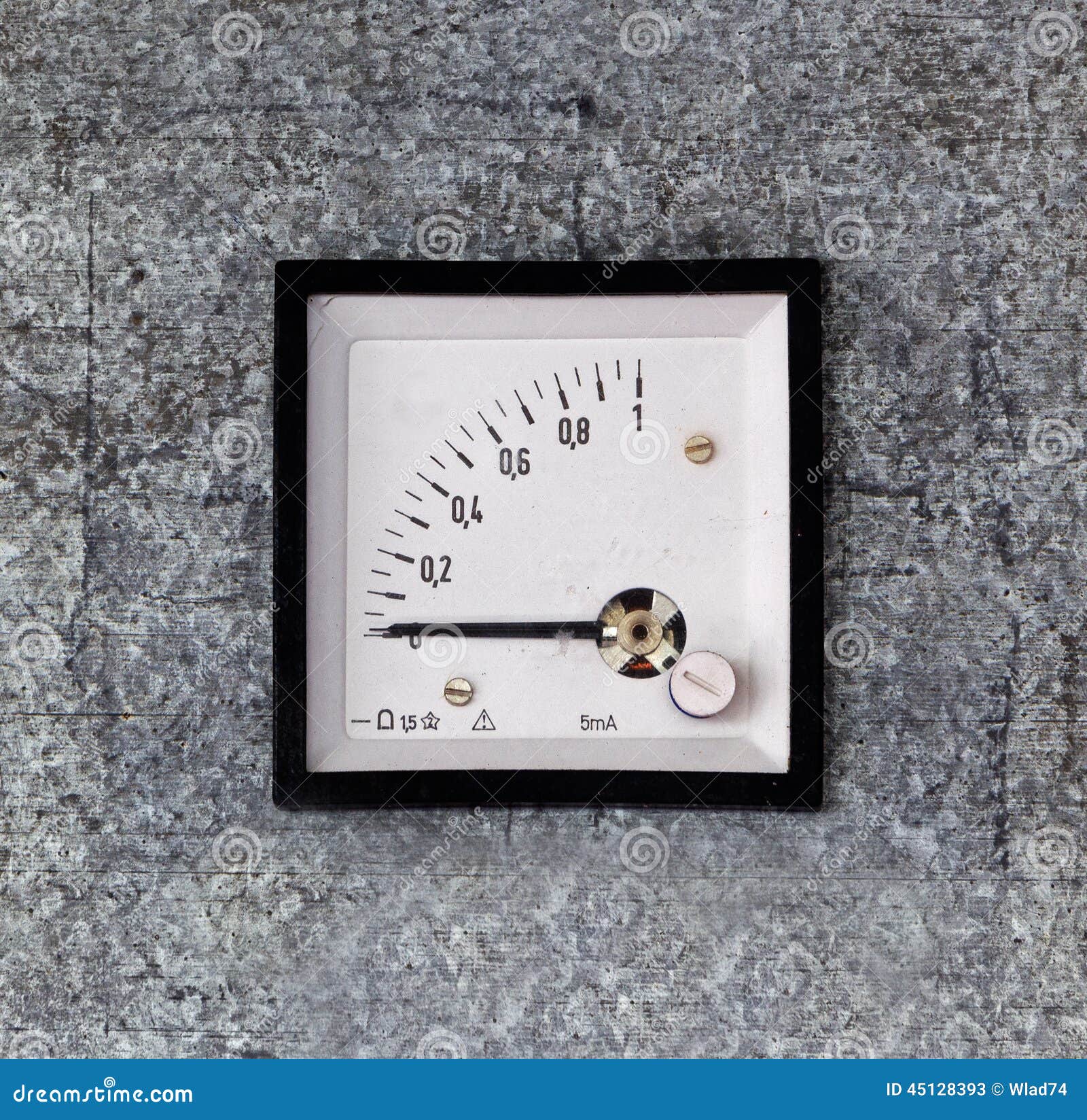 Old meter on the a wall stock image. Image of arrow, amper - 45128393