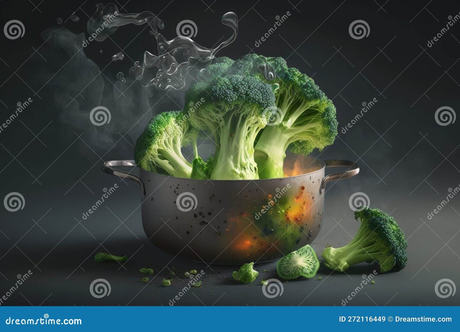 The Old Method Of Boiling Broccoli Royalty-Free Illustration ...