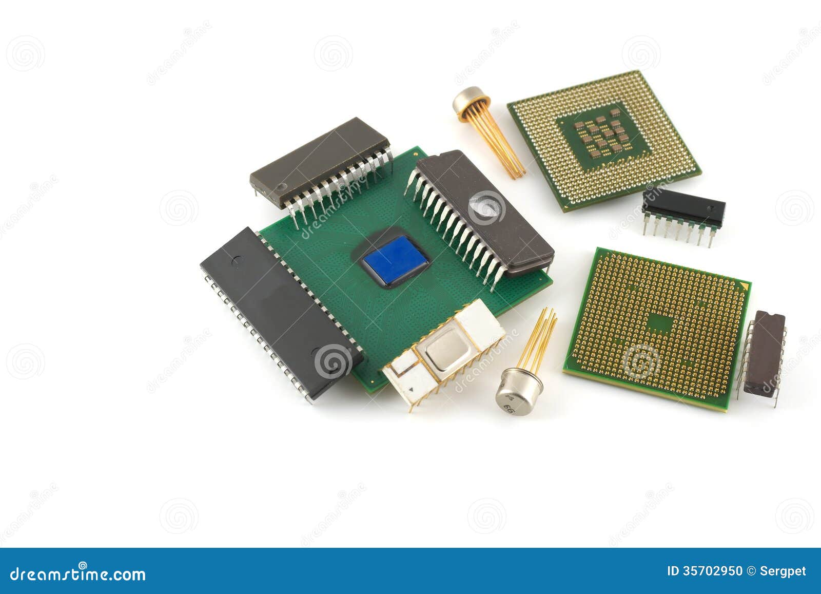 Old microchips stock photo. Image of technology, objects - 35702950