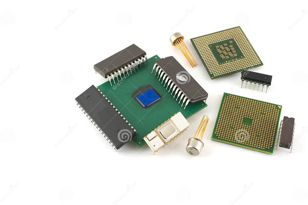 Old microchips stock photo. Image of technology, objects - 35702950