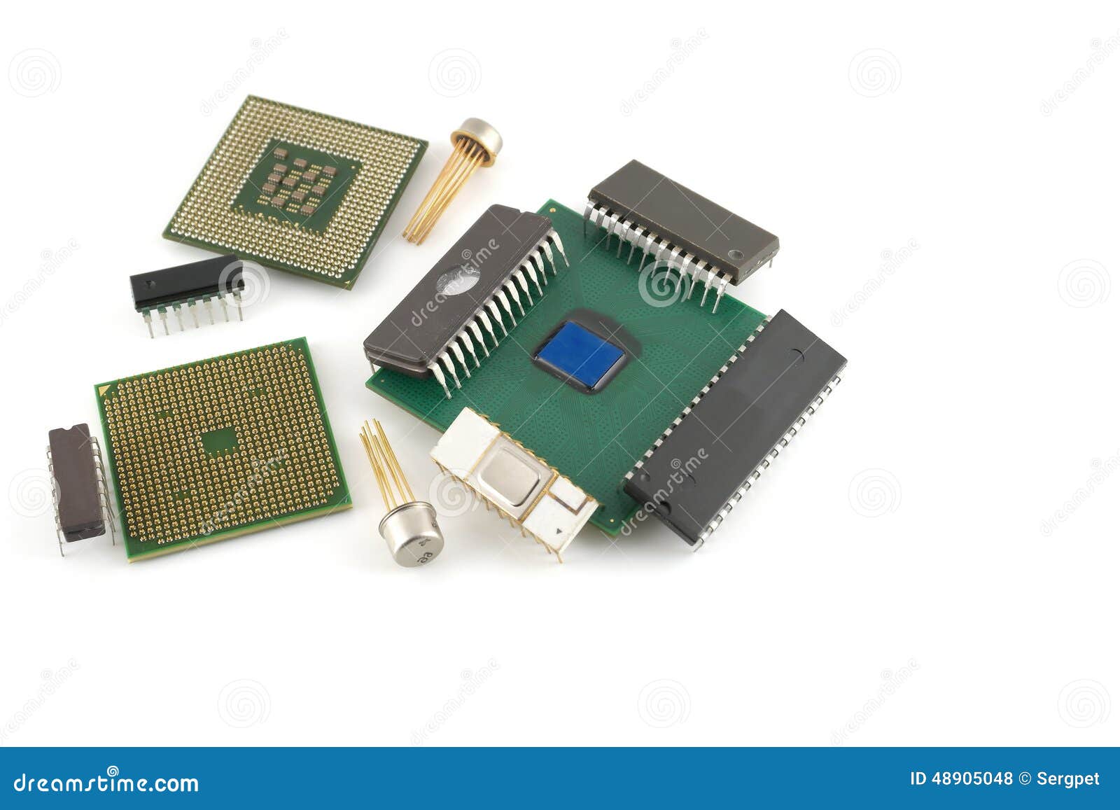 Old microchips stock photo. Image of transistor, hardware - 48905048
