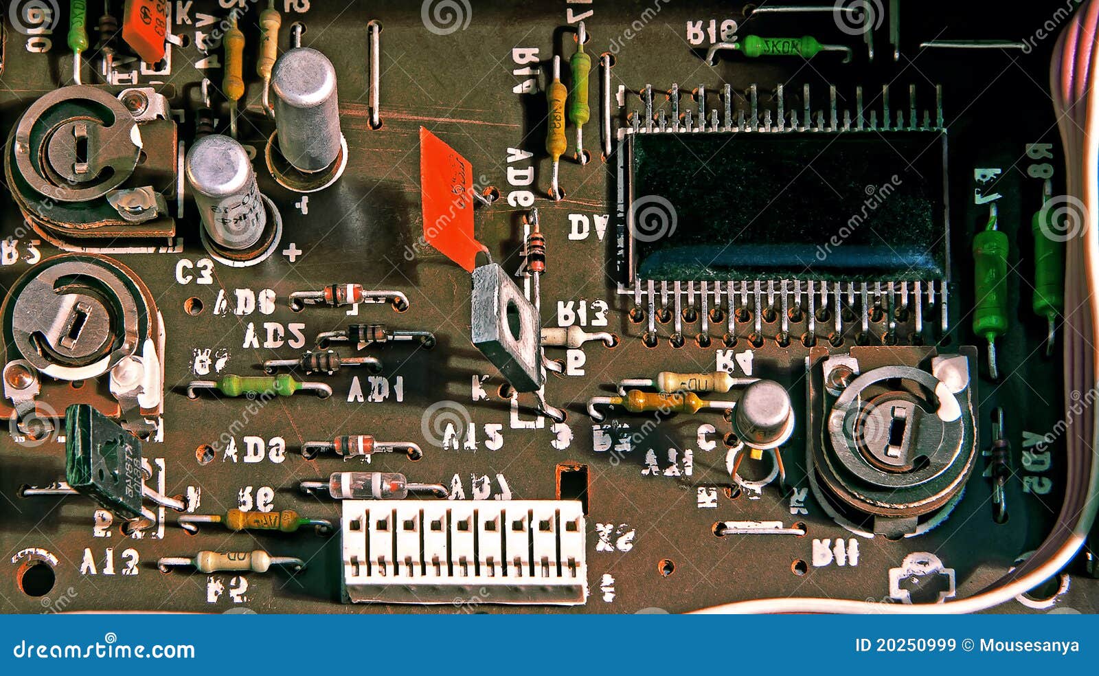 Old microcircuit stock image. Image of engineering, retro - 20250999