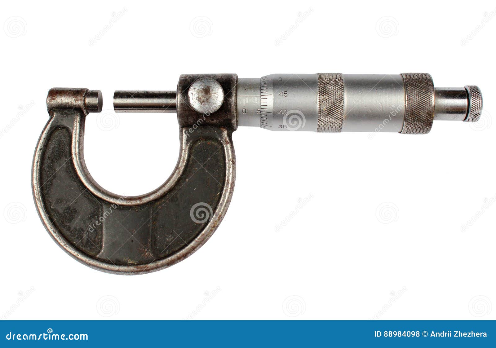 Micrometer Isolated On White Background. Micrometer, Device Used To ...