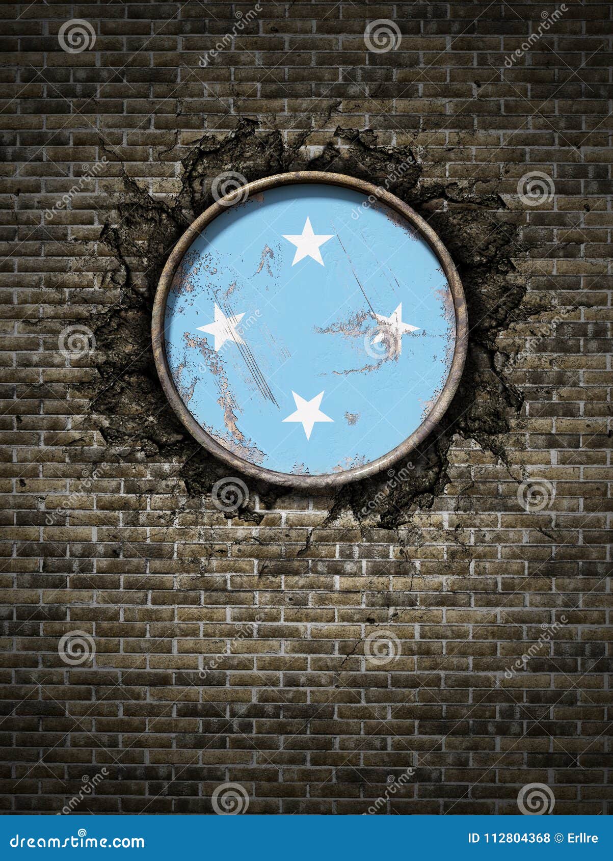 Old Micronesia Flag in Brick Wall Stock Illustration - Illustration of ...