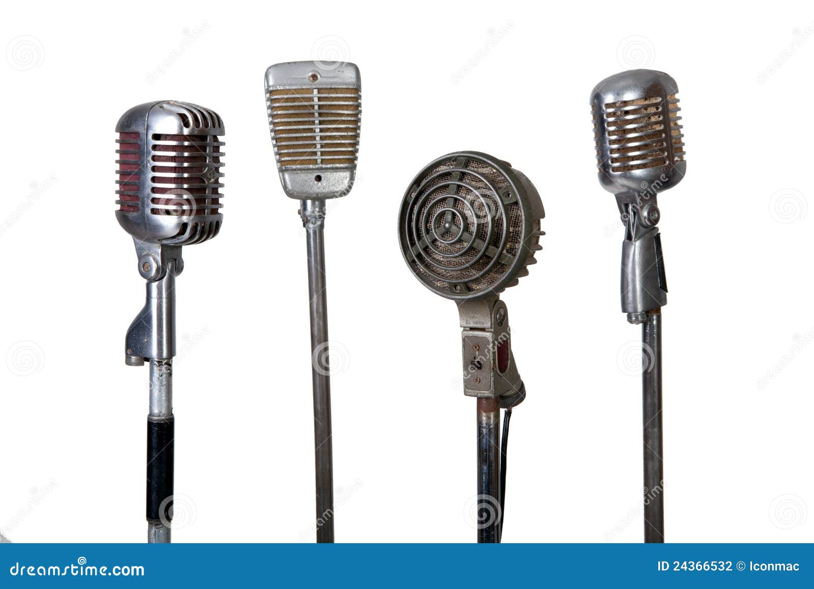 Old microphone collection stock photo. Image of single - 24366532