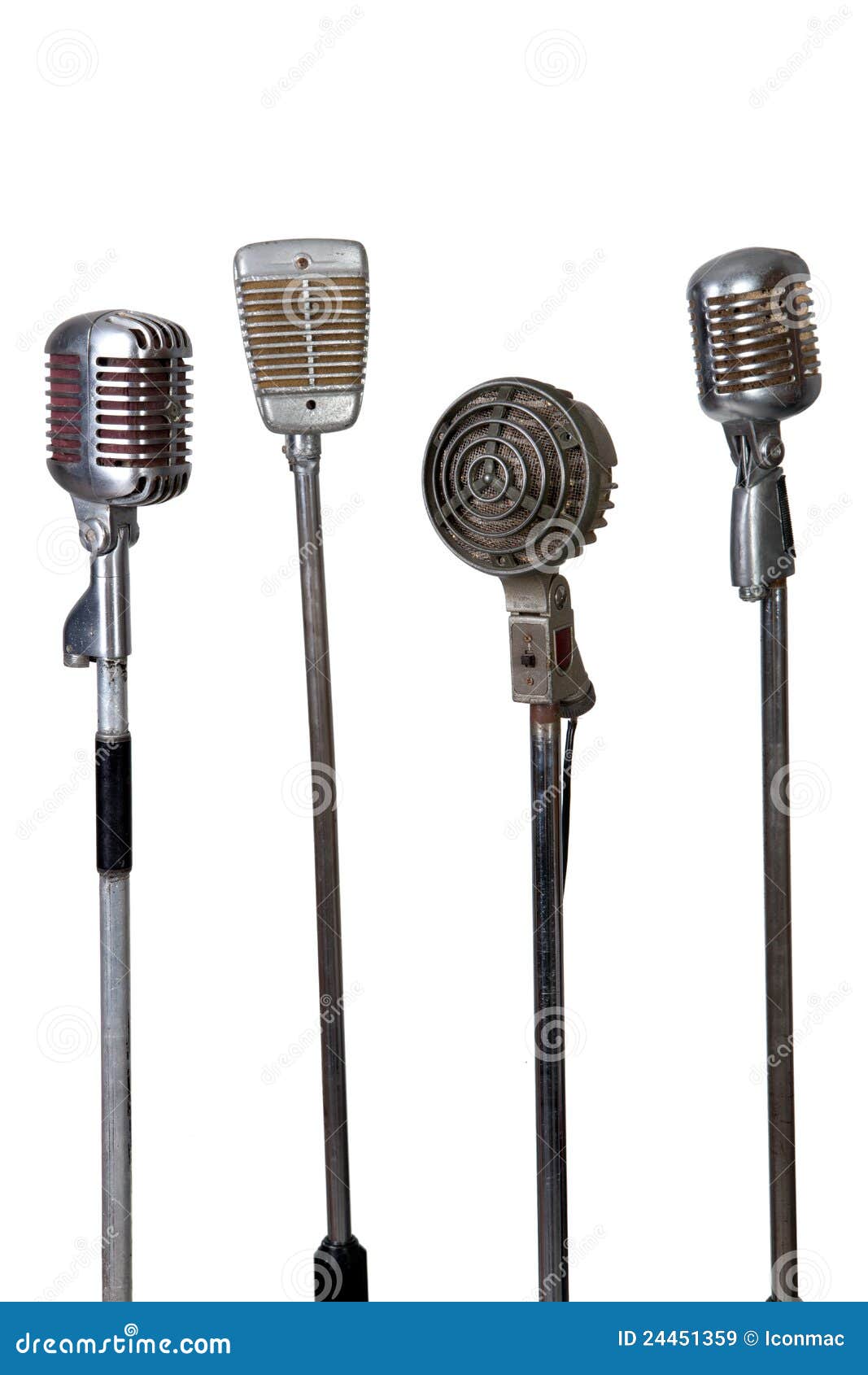 Old microphone collection stock image. Image of radio - 24451359
