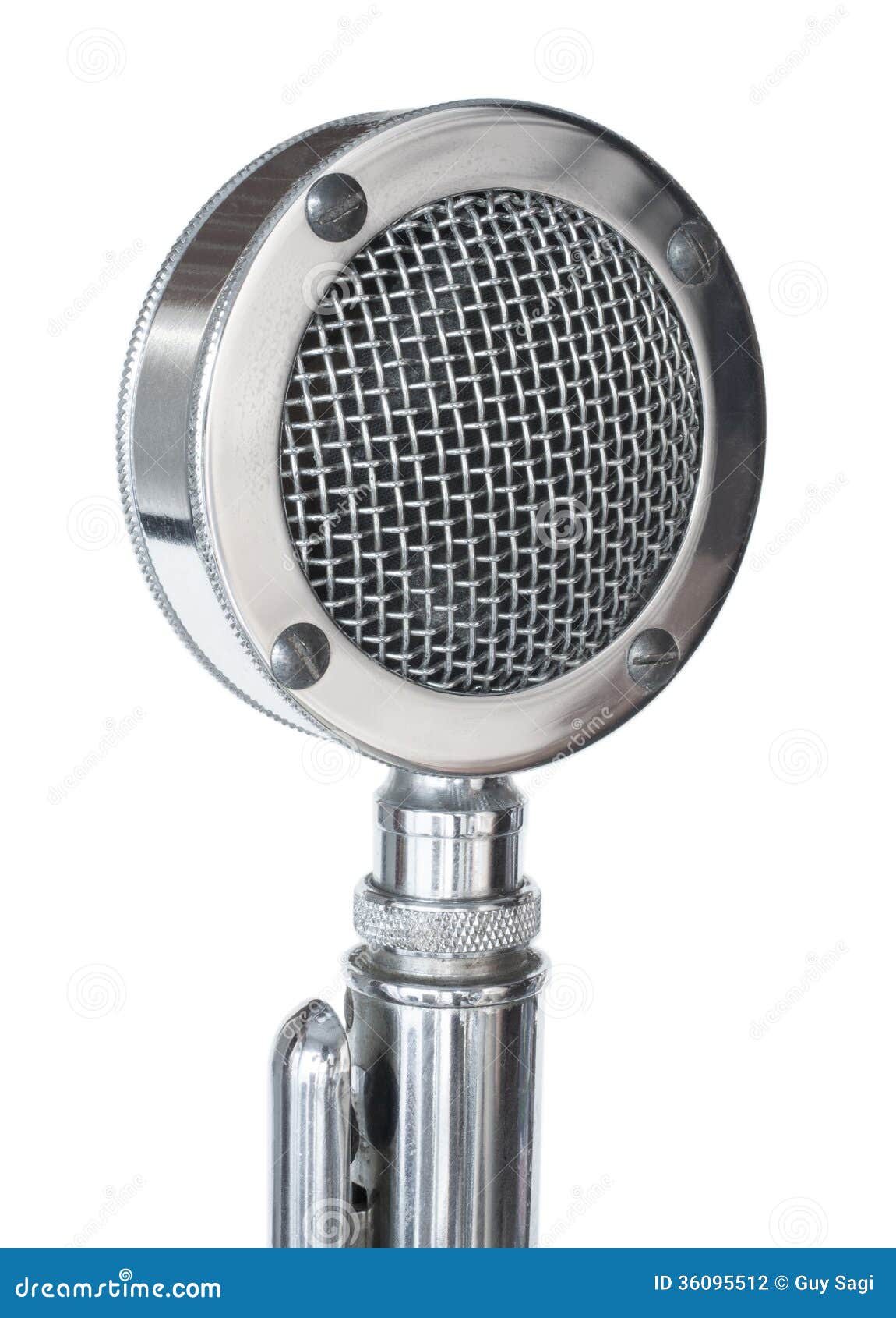 Old microphone stock photo. Image of shiny, gray, grey - 36095512