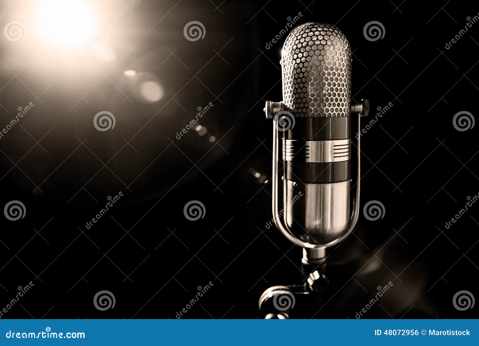 Old microphone stock photo. Image of karaoke, studio - 48072956