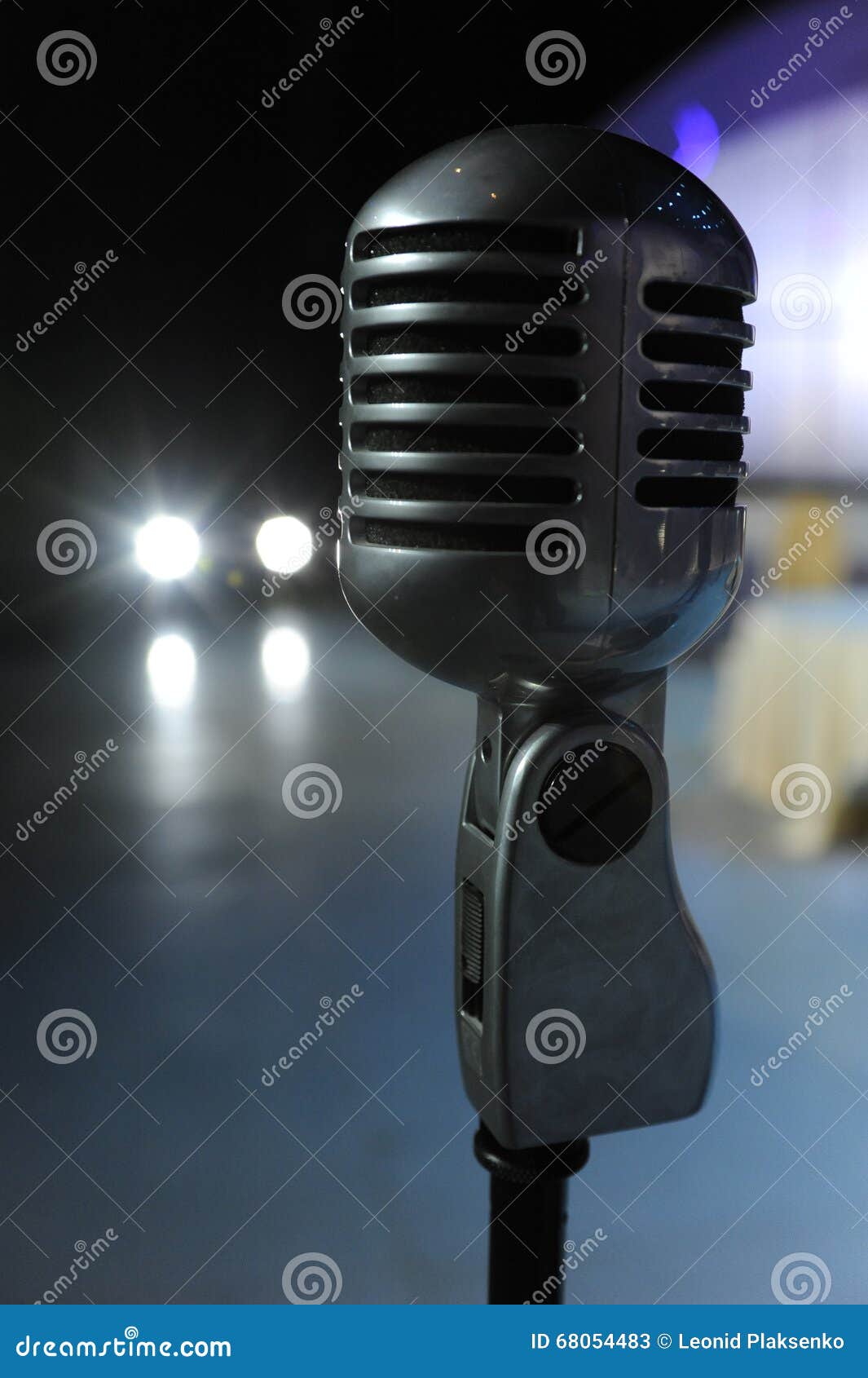 Old microphone stock image. Image of works, scene, illumination - 68054483