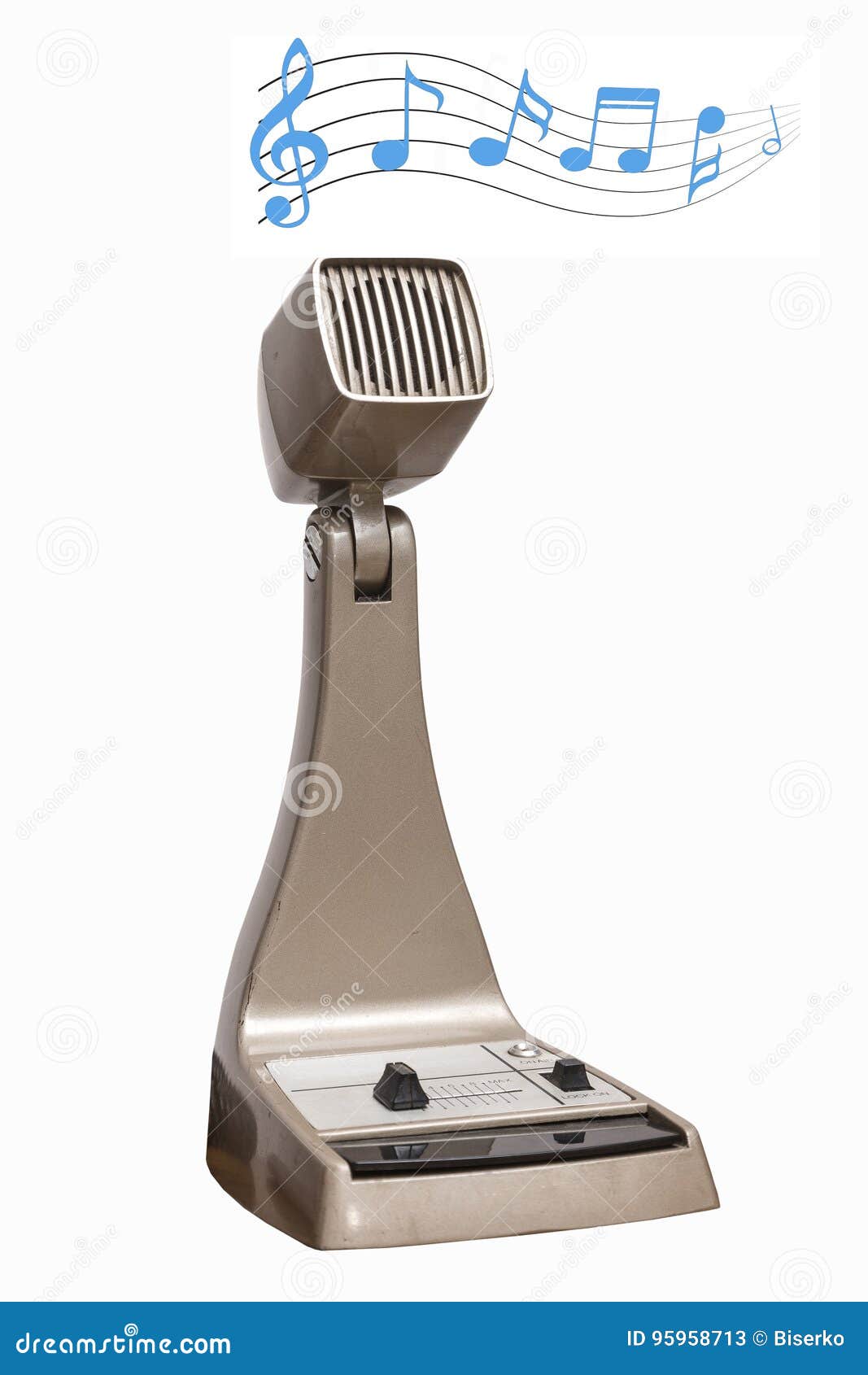 Old microphone stock image. Image of band, broadcast - 95958713