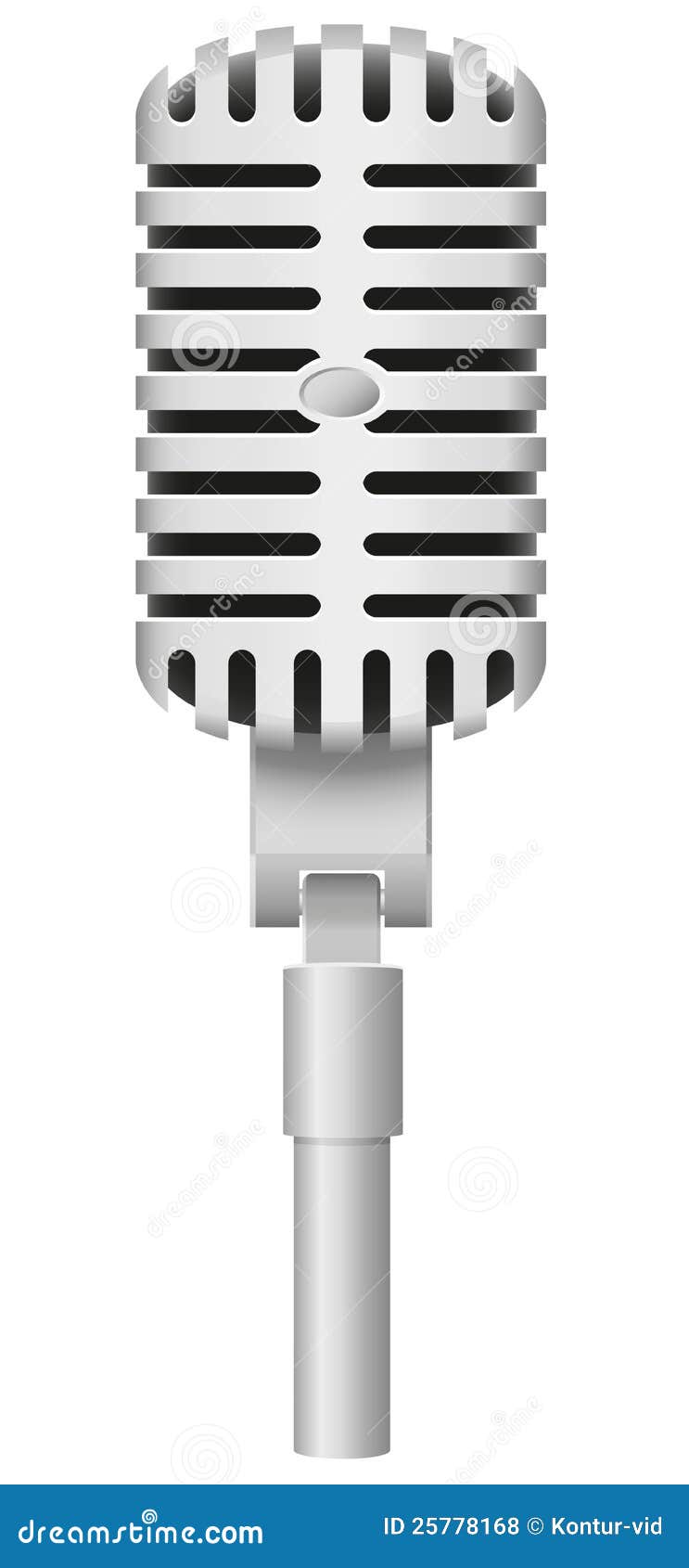 Microphone Vector Illustration On White Background. Vector Cartoon Set ...