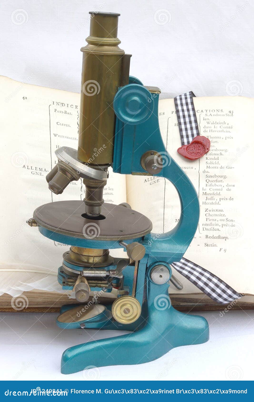 Old microscope stock image. Image of lenses, slide, medicine - 1249841